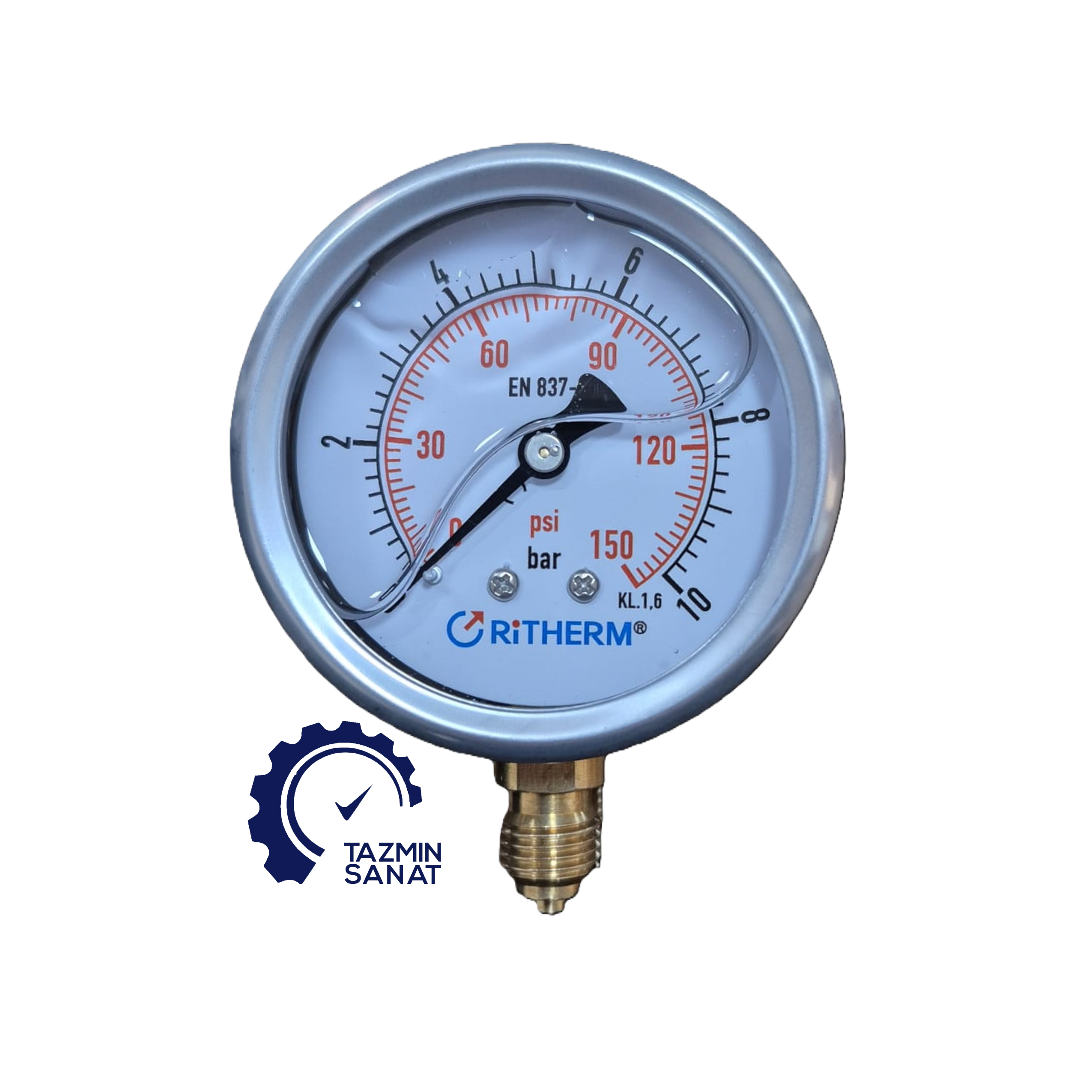 مانومتر صفحه 6 سانت عمودی روغنی برنجی رایترم RITHERM - فروشگاه تضمین صنعت